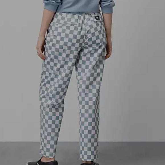 Vans | Pants & Jumpsuits | Vans Range Printed Blue Checkered Relaxed ...
